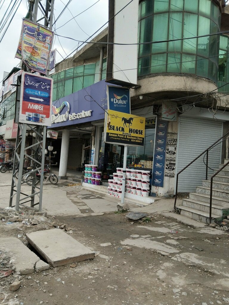 Boya ve cila malzemeleri üretim ve satış yerleri Amaan Paint & Hardware, Rawalpindi, foto