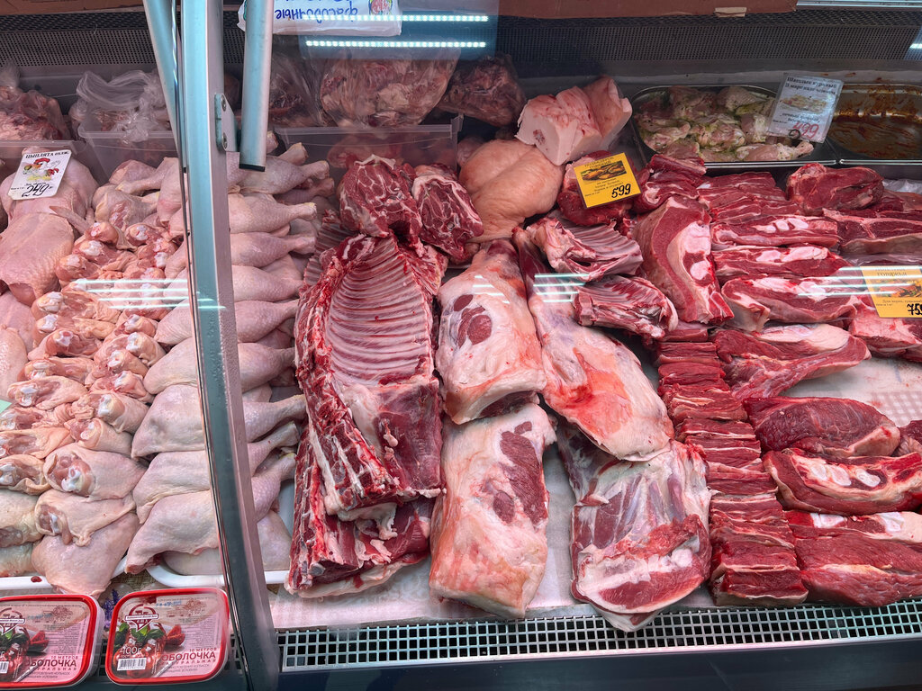 Kasap, şarküteri Meat Sovhoz, Saint‑Petersburg ve Leningradskaya oblastı, foto