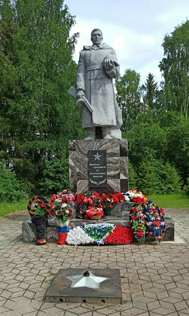 Anıt, heykel Воинам-землякам от благодарных нюксян, Vologodskaya oblastı, foto