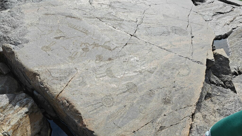 Turistik yerler Peri VI Petroglyphs, Karelya, foto