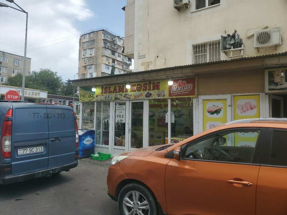 Kasap, şarküteri İslami kəsim, Bakü, foto
