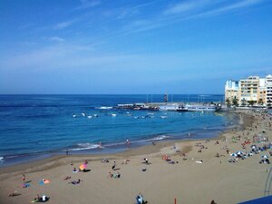 Playa De Las Canteras (Canarias, Las Palmas de Gran Canaria, Paseo las Canteras), plaj  Kanarya Adaları'ndan