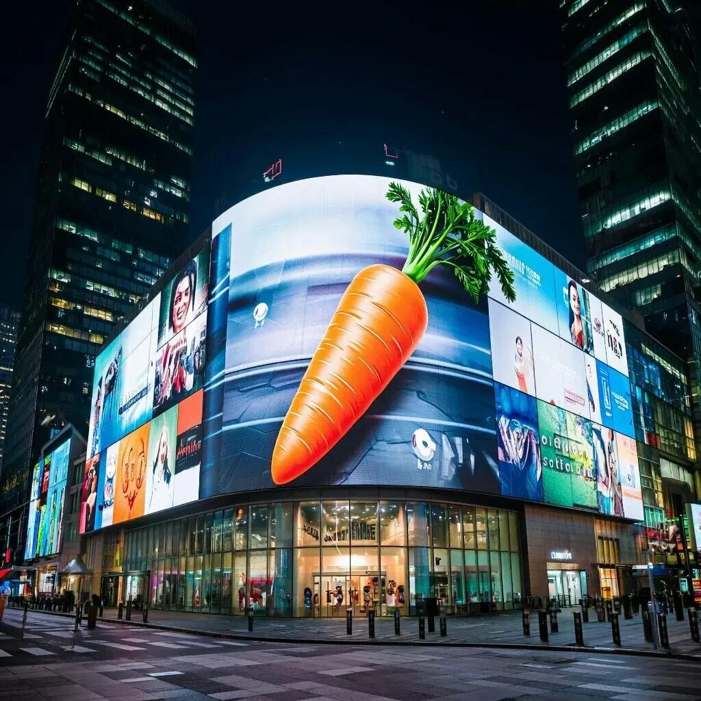 Açıkhava reklamcılığı Led Carrot, Moskova, foto