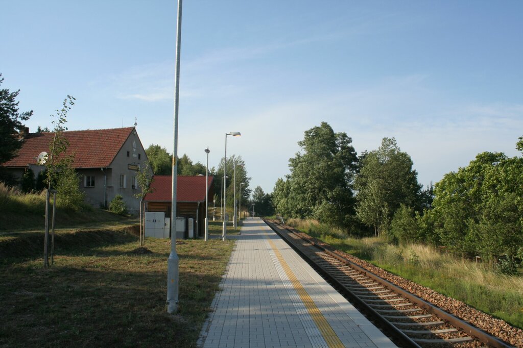 Tren istasyonu Plešovice, Güney Bohemya Bölgesi, foto