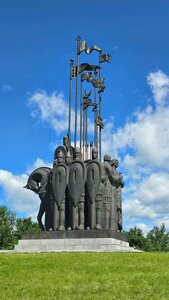 Monument in memory of the Battle of the Ice (Pskovskiy District, Piskovichskaya volost), anıt, heykel  Pskovskaya oblastından