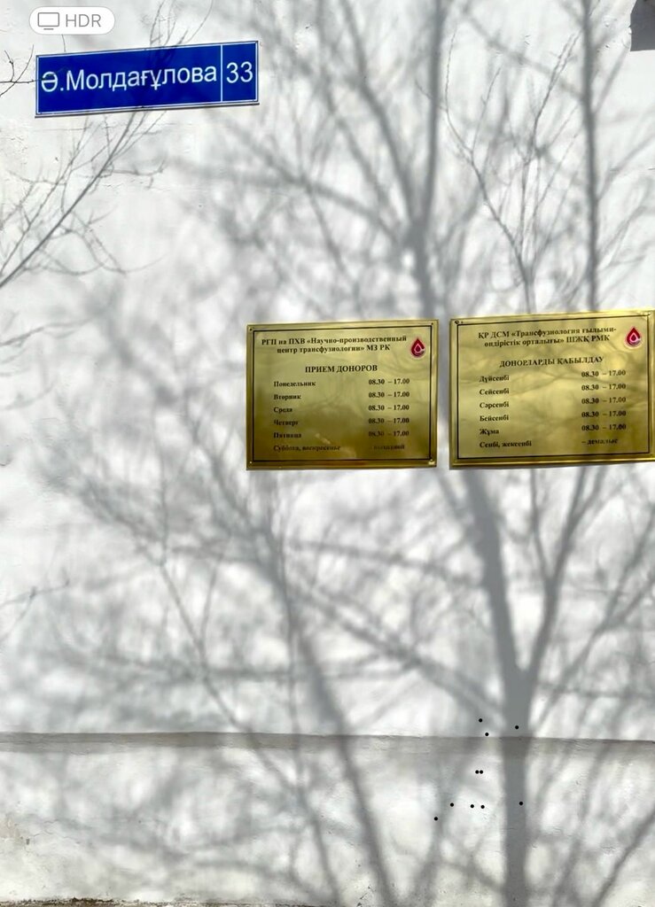 Kan bağışı merkezleri Scientific and Production Center of Transfusiology, Astana, foto
