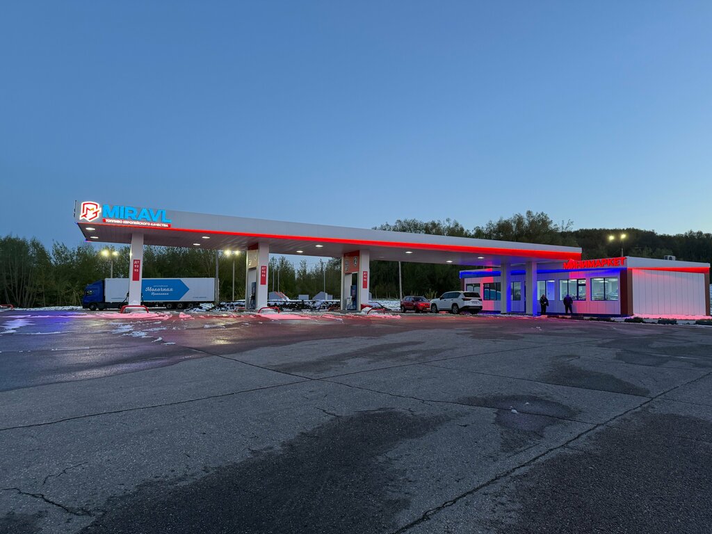 Benzin istasyonu Miravl, Moskova ve Moskovskaya oblastı, foto