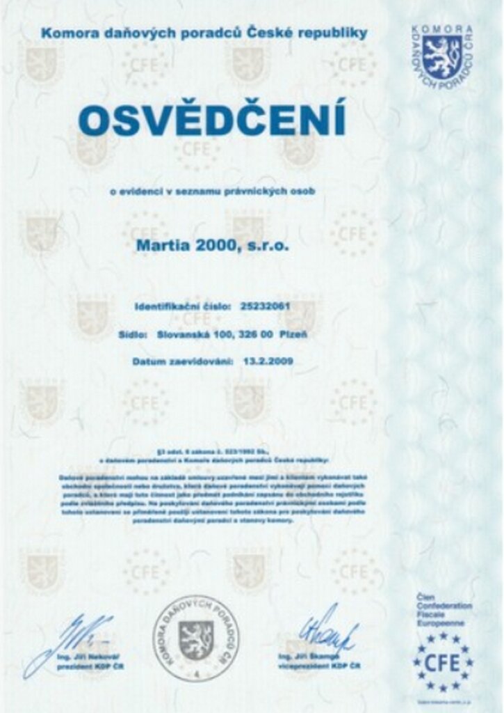 Muhasebeciler Martia 2000, S. R. O., Pilsen, foto