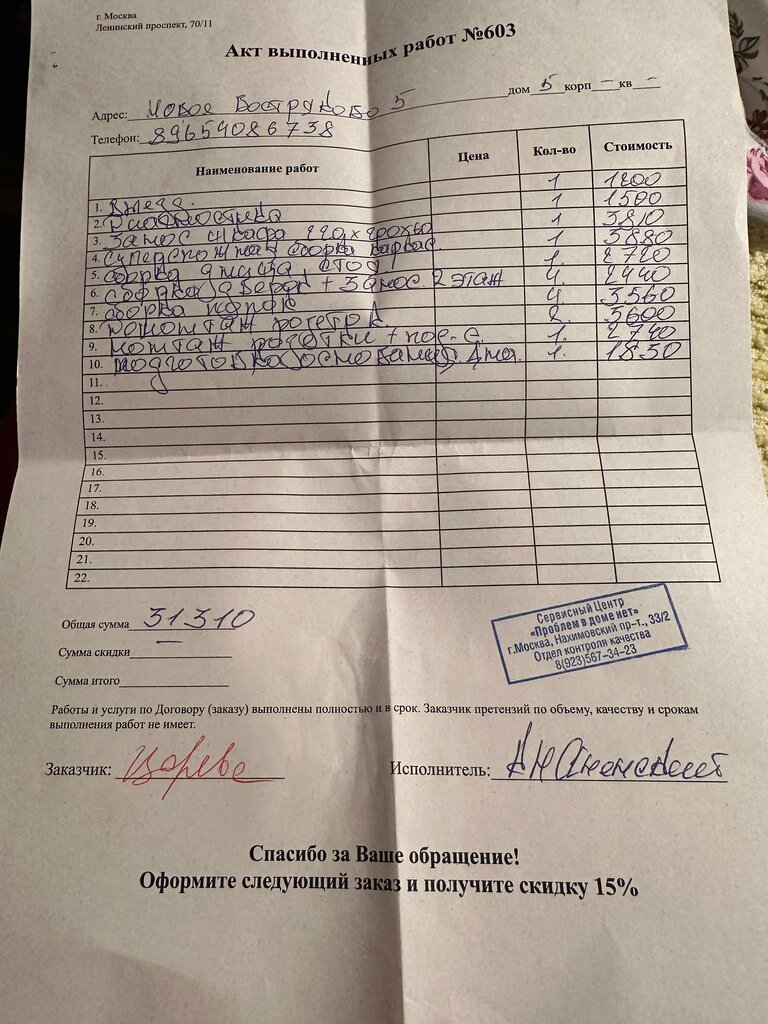 Sıhhi tesisat hizmetleri Problem V dome net, Moskova, foto