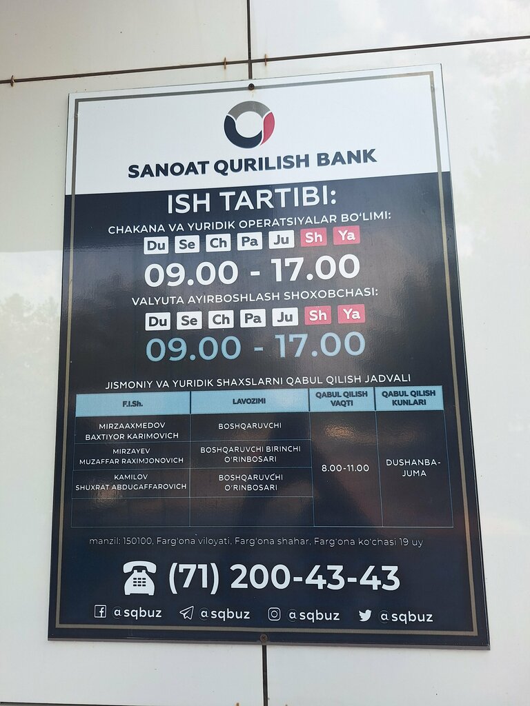 Banka Sanoat Qurilis, Fergana, foto