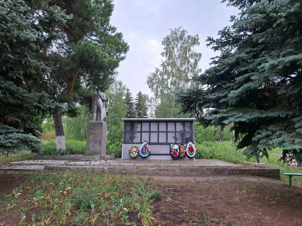 Anıt, heykel Воинам-односельчанам, павшим в Великой Отечественной войне, Voronejskaya oblastı, foto
