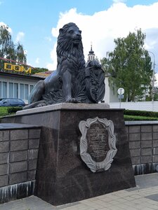Лев (Minskaja region, Niasvizh, vulica Čkalava), park, sokak heykeli  Nesvizh'ten