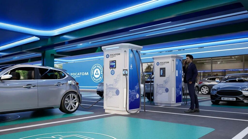 Elektrikli oto şarj istasyonları AtomEnergo, Moskova, foto