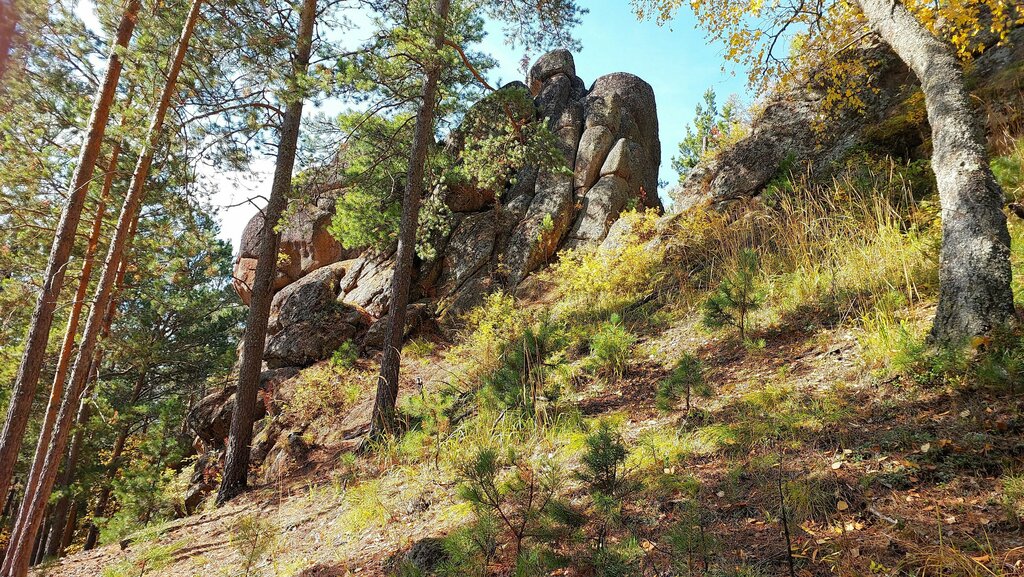 Dağ zirvesi Скала Сухая гряда, Krasnoyarski krayı, foto