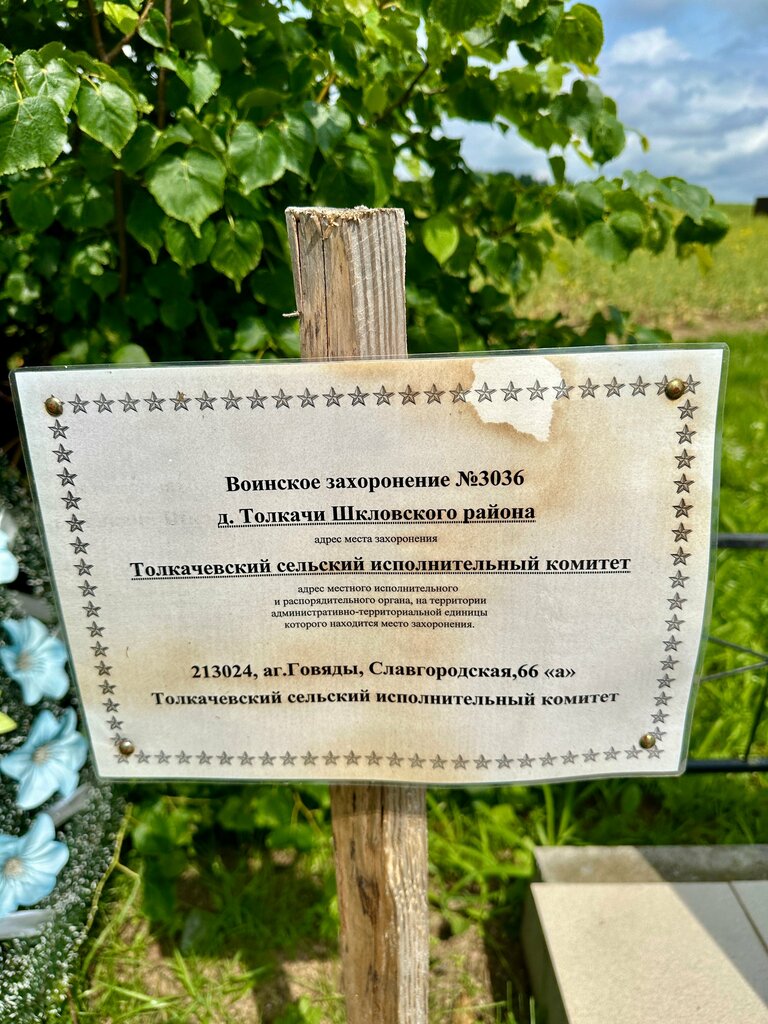 Anıt, heykel Воинское захоронение Nº3036, Mogiliovskaya oblastı, foto