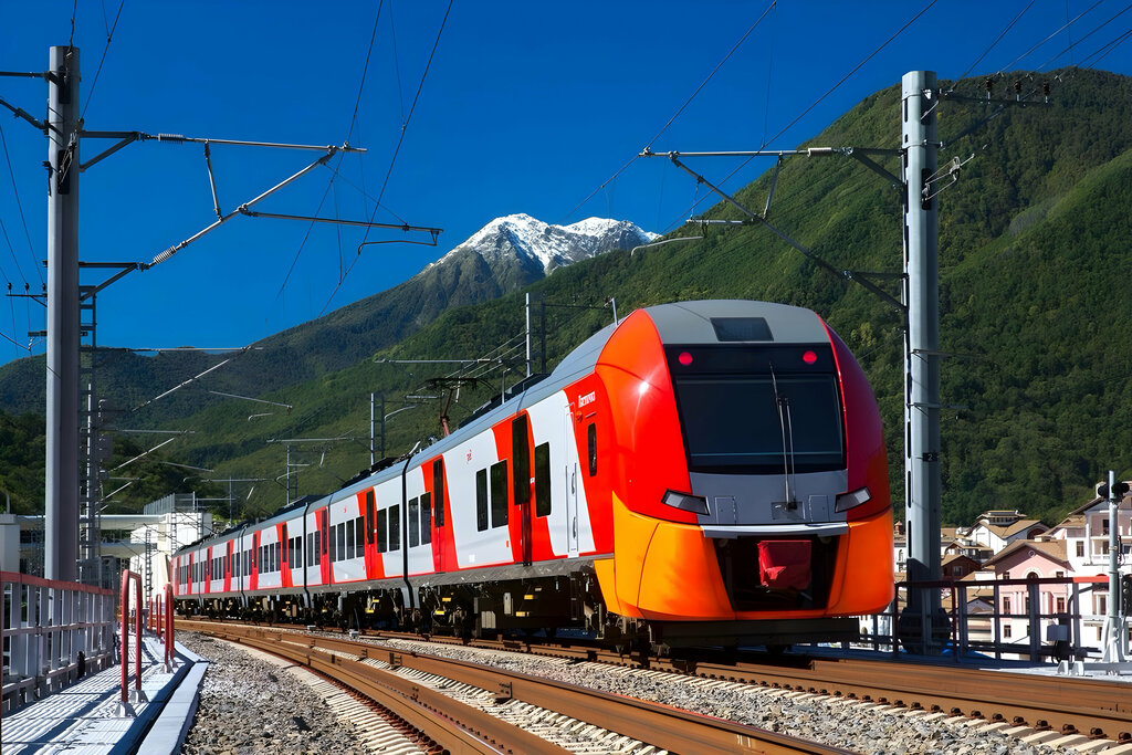 Demiryolu ulaşımı Kuban Ekspress-Prigorod, Krasnodar, foto