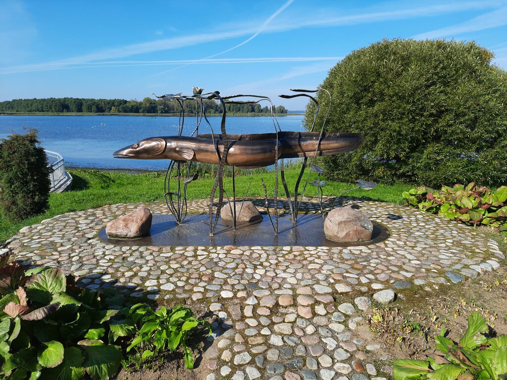 Park, sokak heykeli Угорь, Myadel, foto