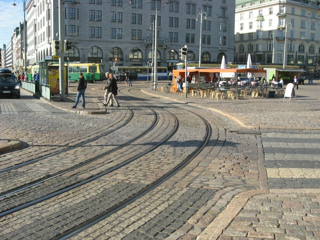Toplu taşıma durağı Kauppatori, Helsinki, foto