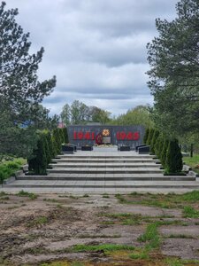 Героям-землякам благодарные потомки (Smolensk Region, Tyomkinskiy munitsipalny okrug, derevnya Bulgakovo, Tsentralnaya ulitsa), anıt, heykel  Smolenskaya oblastından