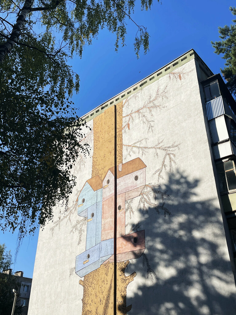 Sokak sanatı Граффити Скворечники, Vyksa, foto