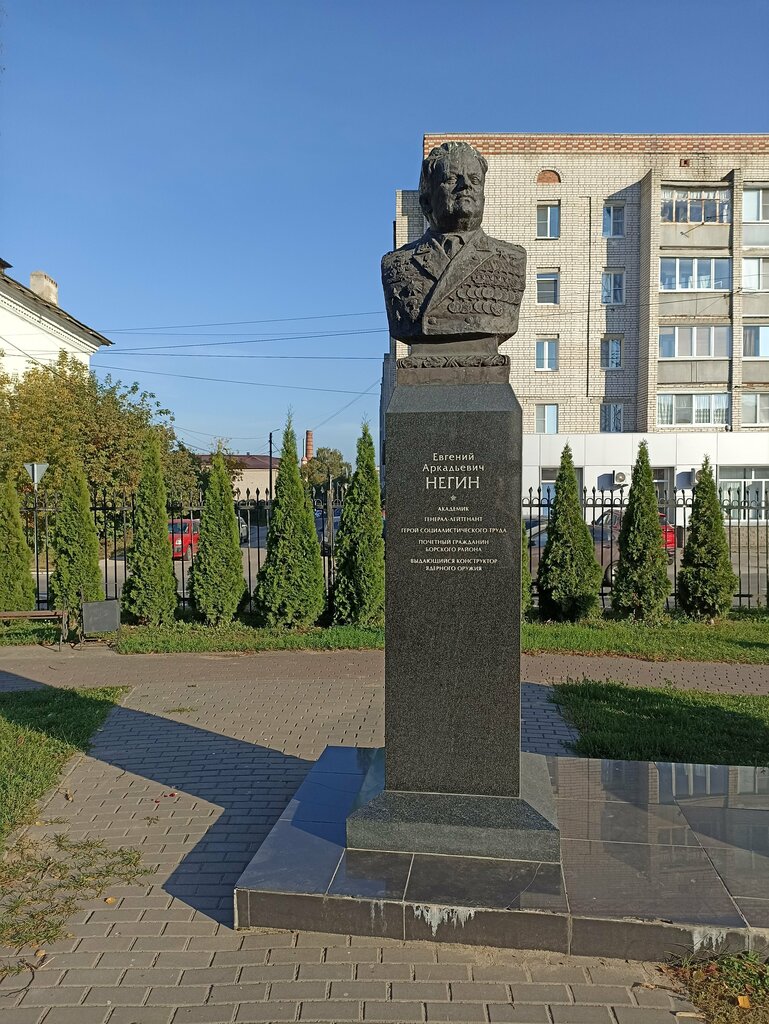 Anıt, heykel Бюст Евгения Аркадьевича Негина, Bor, foto