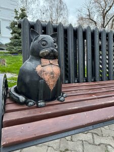Кот у батареи (Vologda Region, Velikiy Ustyug, Krasnaya ulitsa), park, sokak heykeli  Velikiy Ustug'dan