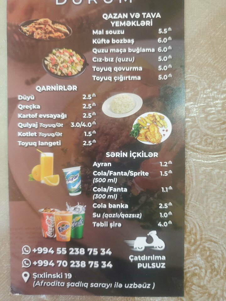 Fast food Dürümcü Rakif, Bakü, foto