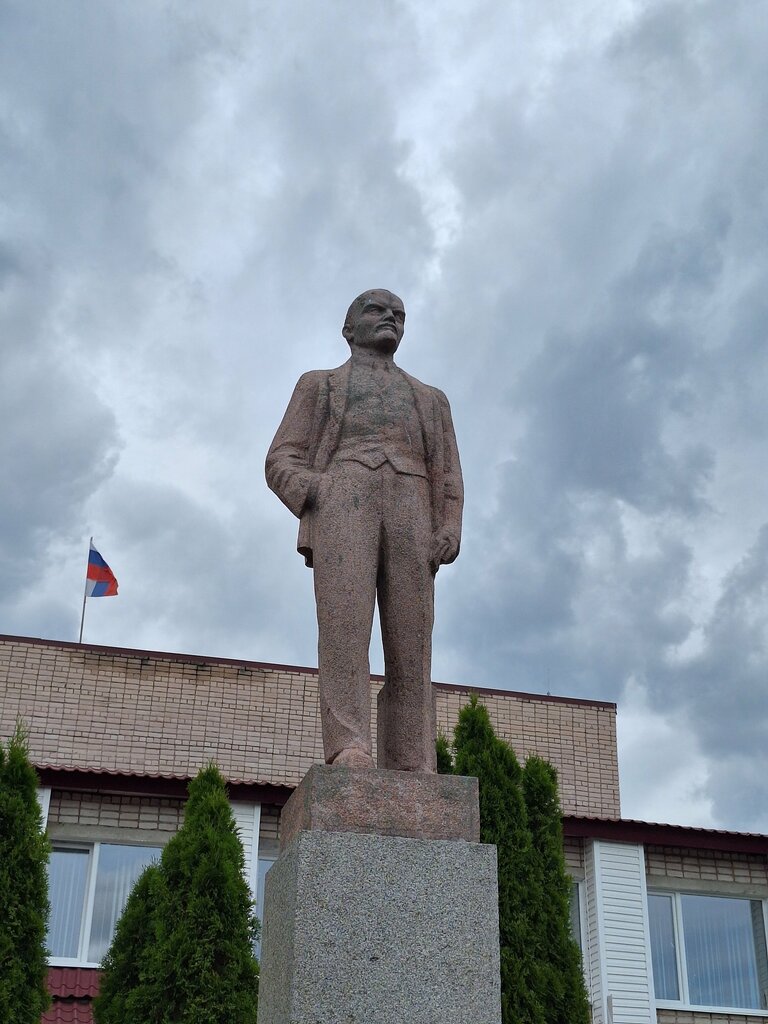 Anıt, heykel В.И. Ленин, Novgorodskaya oblastı, foto