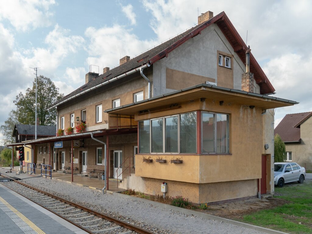 Tren istasyonu Křemže, Güney Bohemya Bölgesi, foto