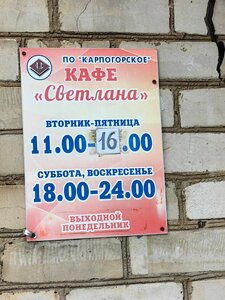 Светлана (ulitsa Pobedy No:50, selo Karpogory), kafe  Arhangelskaya oblastından
