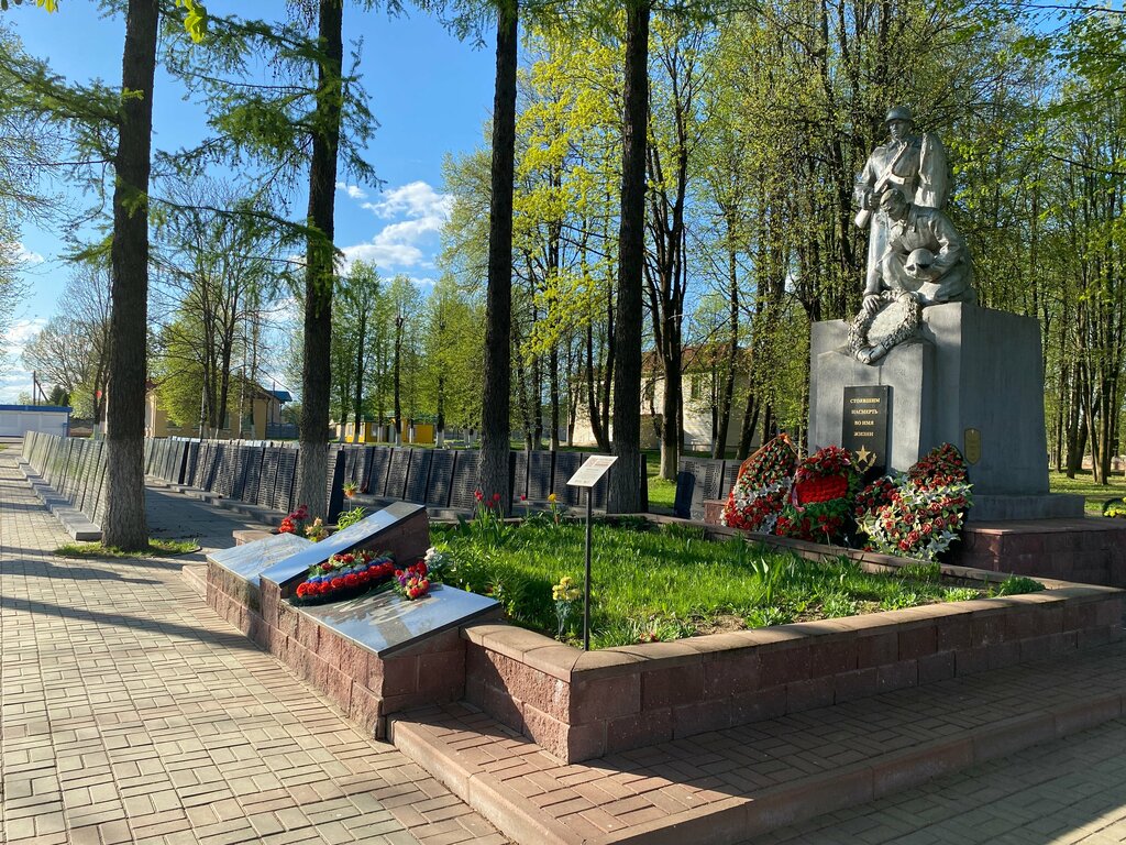 Anıt, heykel Памятник и братская могила героев ВОВ, Vitebskaya oblastı, foto