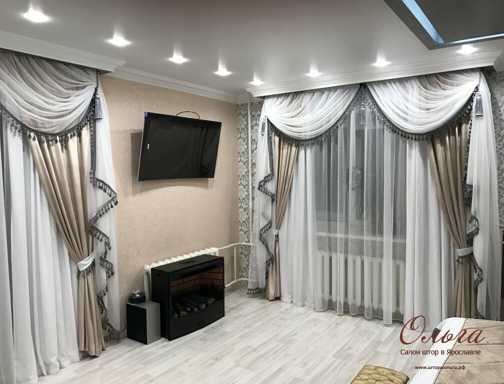 Perde ve korniş üreticileri Salon shtor Olga, Gavrilov‑Yam, foto