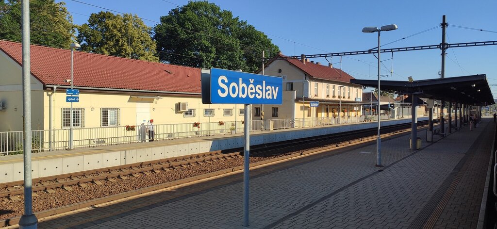 Tren istasyonu Soběslav, Güney Bohemya Bölgesi, foto