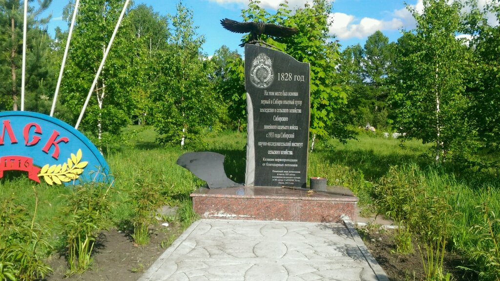 Anıt, heykel Памятный знак в честь 185-летия основания казачьего хутора, Omsk, foto