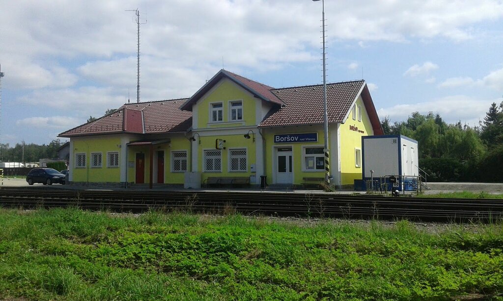 Tren istasyonu Boršov nad Vltavou, Güney Bohemya Bölgesi, foto