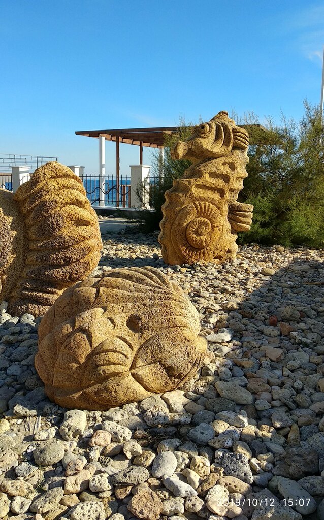 Park, sokak heykeli Скульптуры морских животных, Kırım Cumhuriyeti, foto