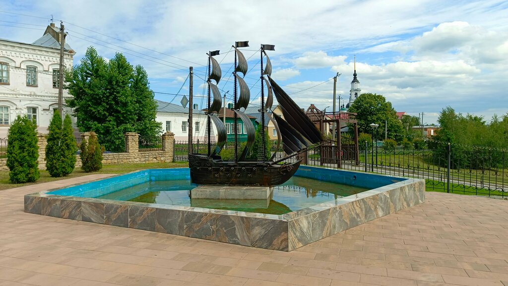 Park, sokak heykeli Корабль, Çaplygin, foto