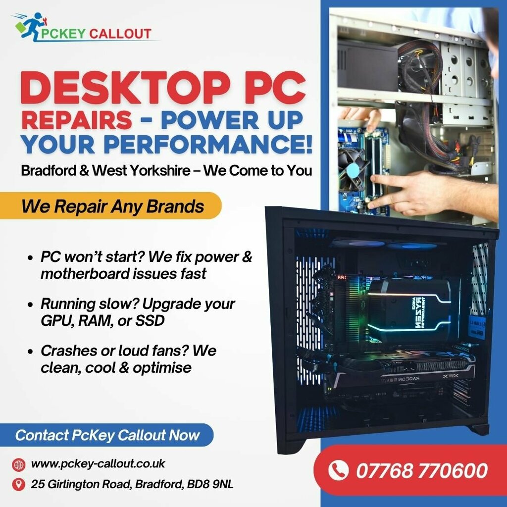 Bilgisayar teknik servisleri Laptop and Computer Repairs - PcKey Callout, Bradford, foto