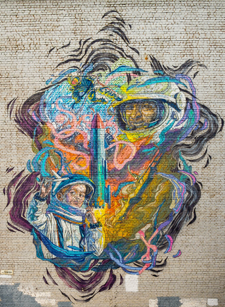 Sokak sanatı Мечты о космосе, Voronej, foto