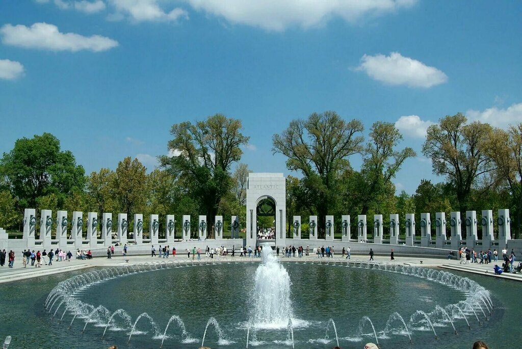 Anıt, heykel World War II Memorial, Washington, foto