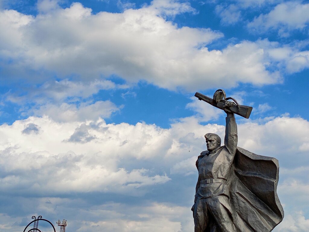 Anıt, heykel Воинам землякам, Hakasya, foto
