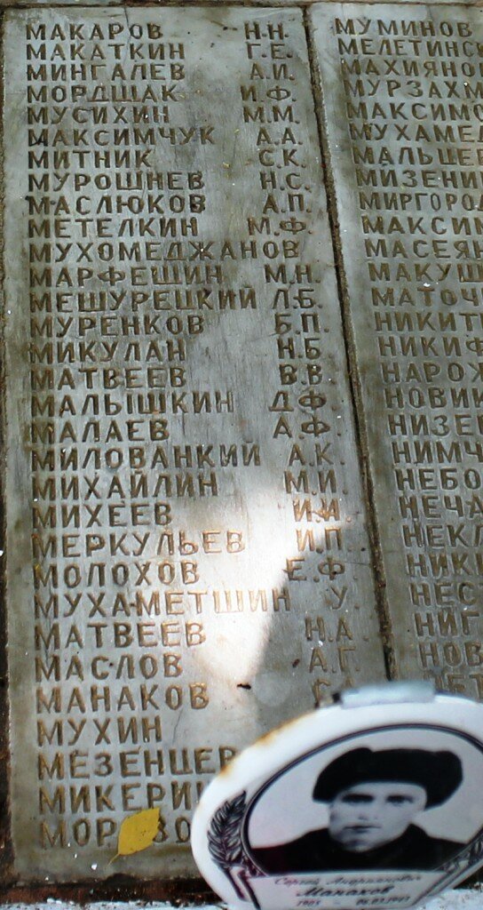 Anıt, heykel Захоронение павших в годы ВОВ, Novgorodskaya oblastı, foto
