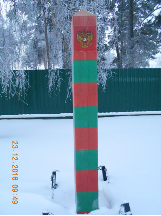 Anıt, heykel Столб, установленный ко дню пограничника, Tümen (Tiumenskaya) oblastı, foto