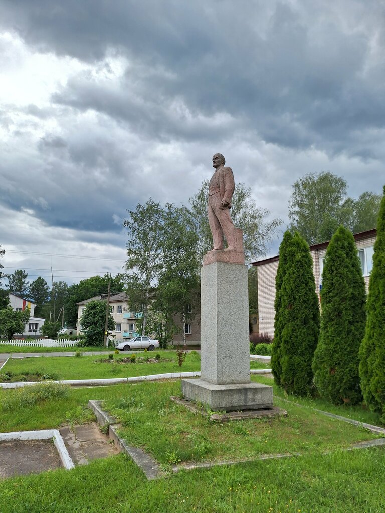 Anıt, heykel В.И. Ленин, Novgorodskaya oblastı, foto