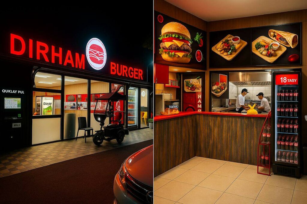 Kahve dükkanları Dirham Burger, Kokand, foto