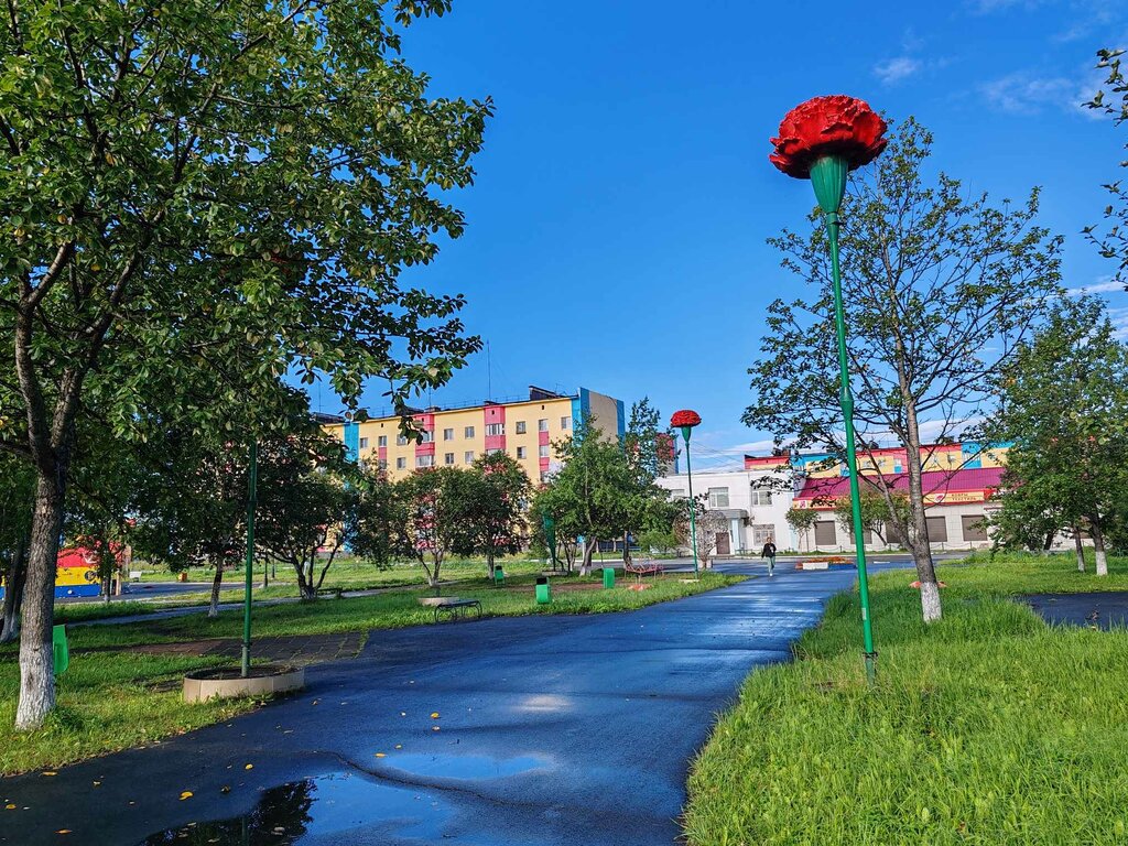 Kültür ve eğlence parkları сквер Победы, Magadan Bölgesi, foto