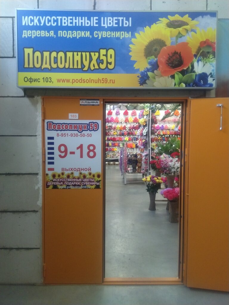 Yapay bitki ve çiçek Internet-magazin Podsolnukh59, Perm, foto
