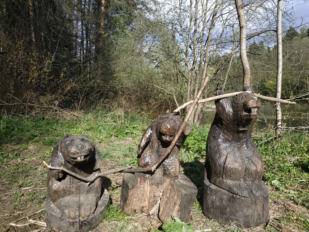 Park, sokak heykeli Бобры, Moskova, foto