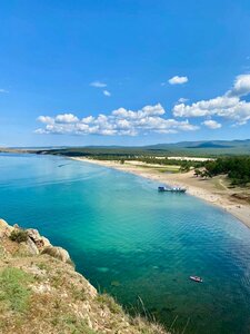 Сарайский пляж (Irkutsk Region, Olkhonskiy rayon, Khuzhirskoye munitsipalnoye obrazovaniye, Olkhon Island), plaj  İrkutskaya oblastından