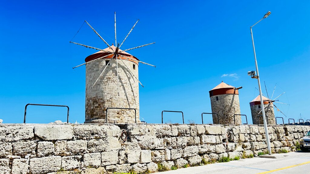 Turistik yerler ветряная мельница, Rodos, foto